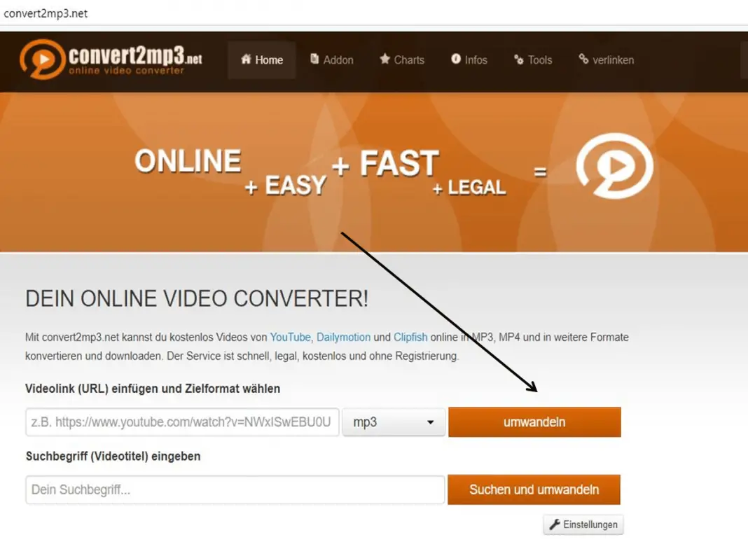 Convert2mp3 | Videos und Musik von Plattformen umwandeln